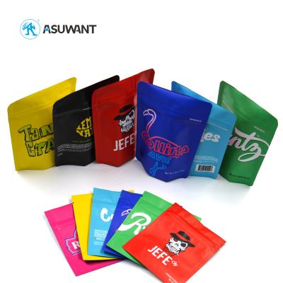China Spice Herb Packing Mylar Ziplock Bags Custom Printed Stand Up Pouch With Clear Window for sale