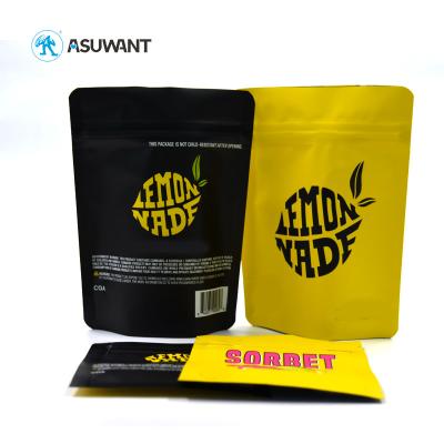 China Resealable Mylar Stand Up Bags Aluminum Foil Black Food Packaging Zip Pouch for sale