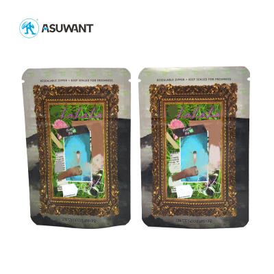 China 3.5g Plastic Zipper Mylar Food Bags Stand Up Pouch Aluminum Foil Packaging for sale