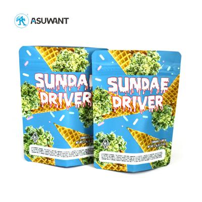 China Resealable Heat Seal Plastic Mylar Edible Bag Smell Proof 14g For Weed for sale