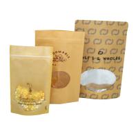 China Kraft Paper Weed Packaging Resealable Zipper Bag With Different Shape Window for sale
