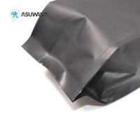 China Matt black Flat Bottom Coffee Bags With Valve Custom Printed Packaging Wholesale for sale