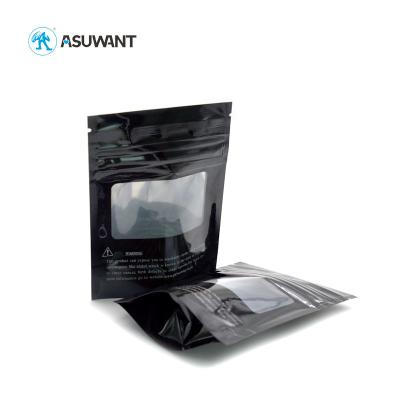 China Resealable One Side Zipper Bag Aluminum Foil Three Side Sealed With Regular Window for sale