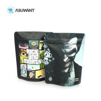 China Matte Black Mylar Ziplock Stand Up Pouch Mylar Zip Lock Smell Proof Weed Packaging For Spices for sale