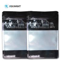 China Gold Foil Spice Edible Packing Mylar Ziplock Bags 3.5g Stand Up Pouch With Window for sale