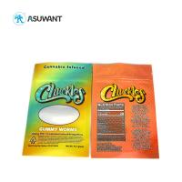 China 3.5g Mylar Stand Up Pouch Resealable Smell Proof Ziplock Bags With Window for sale