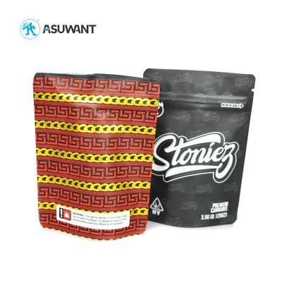 China Custom Printed 3.5g Small Smell Proof Pouch Bag For CBD Weed Weed for sale