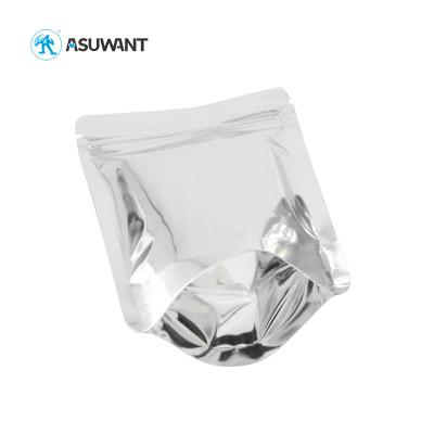 China Silver Resealable Mylar Ziplock Bag Aluminum Foil Smell Proof Packaging Bag for sale