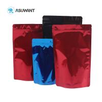 China Green Glossy Aluminum Foil Stand Up Pouch Food Packaging Zipper Bags for sale