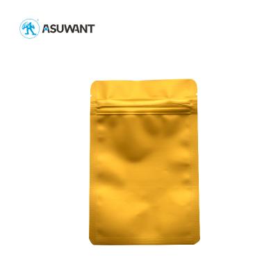China Glod Metallic Small Plastic Sachets Zipper Aluminum Foil Packaging Bags for sale
