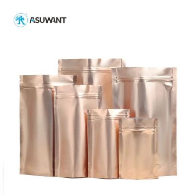 China Edible Rose Gold Resealable Foil Bags Ziplock Mylar 420 Weed Packaging Bags for sale