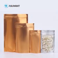 China Aluminum Foil Plastic Zipper Packaging Bags Gold Gloden Metallic Matte for sale