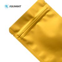 China Glod Metallic Small Plastic Sachets Zipper Aluminum Foil Packaging Bags for sale