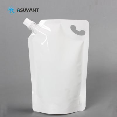 China White Foil Spout Pouch Bags Water Packaging For Liquid Drink Beverage for sale