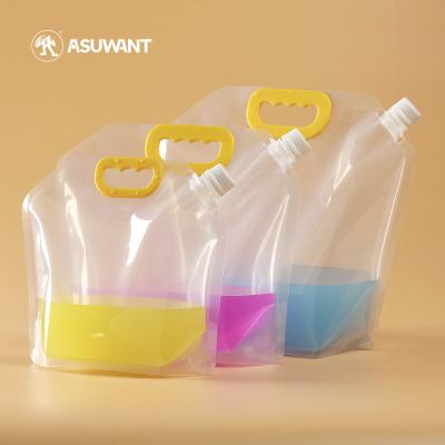 China 1000ml 1L 2L Large Clear Spout Pouch With Handle For Oil Water Liquid for sale