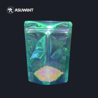 China Hologram Shiny Holographic Ziplock Bags Transparent Cosmetic Resealable Bag for sale