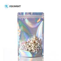 China Ziplock Holographic Stand Up Pouch 3.5g Plastic Packaging Bags for sale