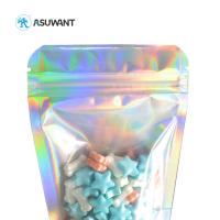 China Ziplock Holographic Stand Up Pouch 3.5g Plastic Packaging Bags for sale