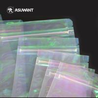 China Transparent Holographic Packaging Bag Laser Clear Zipper Food Grade Bag for sale