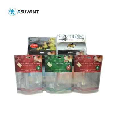 China Resealable Zipper Stand Up Pouch Mylar Pet Food Packaging Bag With One Side Window for sale