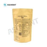China Cookie Packaging Kraft Paper Zipper Bags Stand Up Custom Printed Biodegradable for sale