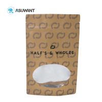 China Heat Sealable Dry Food Packaging Bags Kraft Paper Ziplock Bags With Round Window for sale