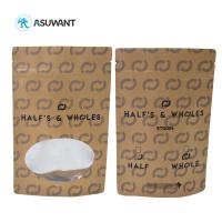 China Heat Sealable Dry Food Packaging Bags Kraft Paper Ziplock Bags With Round Window for sale