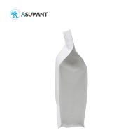 China Biodegradable Kraft Paper Zipper Bags White Blank Flat Bottom Side Gusset for sale