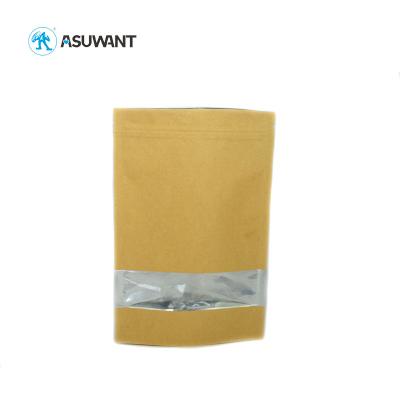 China Child Resistant Kraft Zipper Pouch Recycled Brown for sale