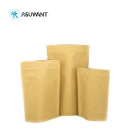 China Brown Blank Kraft Paper Ziplock Bags Stand Up With Window For Nuts Candy for sale