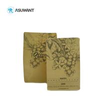 China Biodegradable Flat Bottom Kraft Paper Tea Bag 500g Bean Tea Packaging for sale