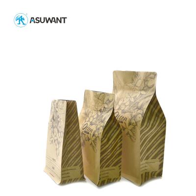China Resealable 500 Gsm Kraft Zipper Pouch Bags Fda Approved for sale