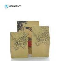 China Resealable 500 Gsm Kraft Zipper Pouch Bags Fda Approved for sale