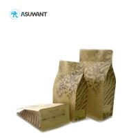 China Custom Printed OEM Kraft Paper Zipper Bags With Valve for sale