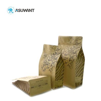 China Custom Printed OEM Kraft Paper Zipper Bags With Valve for sale