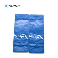 China Customized Small Blue Coffee Zipper Bag / Easy Take Laminated Side Gusset for sale