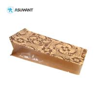 China 250G 500G Coffee Tea Bags Side Gusset Kraft Paper Biodegradable Compostable for sale