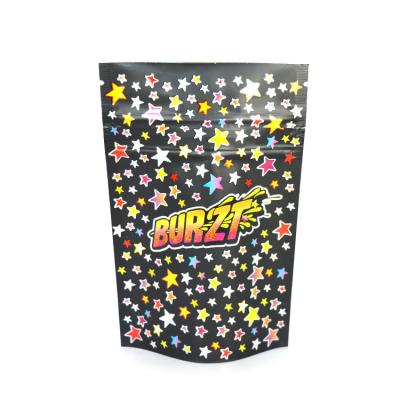 China Black Matte Plastic Child Proof Pouch Ziplock Bags Starburst Exotic Medical for sale
