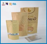 China Kraft Paper Weed Packaging Resealable Zipper Bag With Different Shape Window for sale