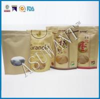 China Kraft Paper Weed Packaging Resealable Zipper Bag With Different Shape Window for sale