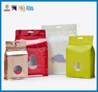 China Zip Lock Flat Bottom Bags Transparent PET Water Proof With Window for sale