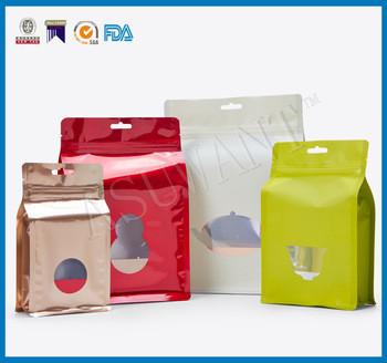 China Zip Lock Flat Bottom Bags Transparent PET Water Proof With Window for sale