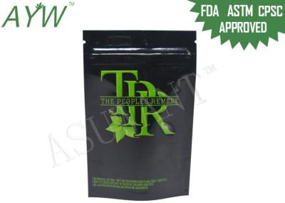 China FDA Food Grade Resealable Stand Up Pouches , Moisture Proof Black Stand Up Pouch for sale