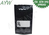 China FDA Food Grade Resealable Stand Up Pouches , Moisture Proof Black Stand Up Pouch for sale