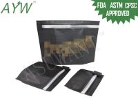 China Black Laminated Material Child resistant  k Bags For Weed Packaging for sale