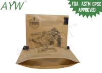 China Tobacco Packaging Child Resistant Bags Kraft Paper With Small Size / Transparent Zip for sale