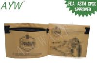 China Tobacco Packaging Child Resistant Bags Kraft Paper With Small Size / Transparent Zip for sale