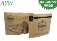 China Brown Kraft Paper Child Resistant Bags For Edible Weed Seeds Packaging for sale