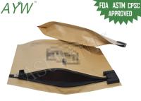 China Brown Kraft Paper Child Resistant Bags For Edible Weed Seeds Packaging for sale