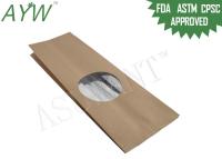 China Multiple Uses Kraft Paper Bags Inside Foil / Clear Window For Dried Coffee Bean for sale